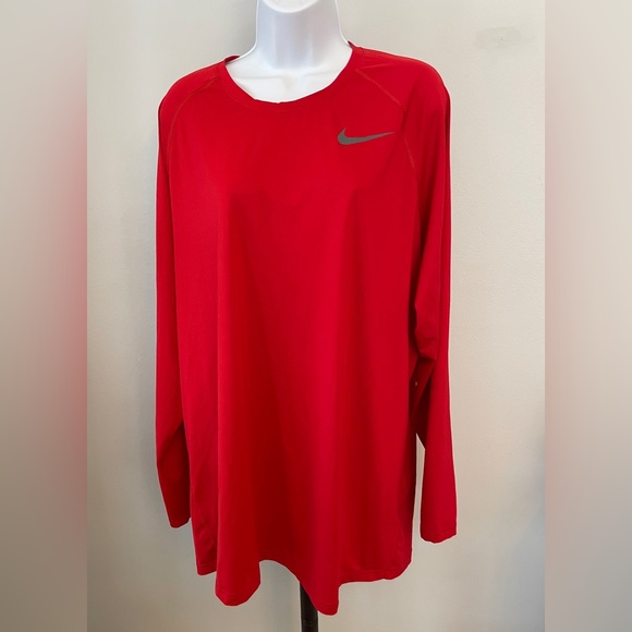 Nike | Shirts | Mens Long Sleeve Red Nike Pro Shirt Xxl | Poshmark